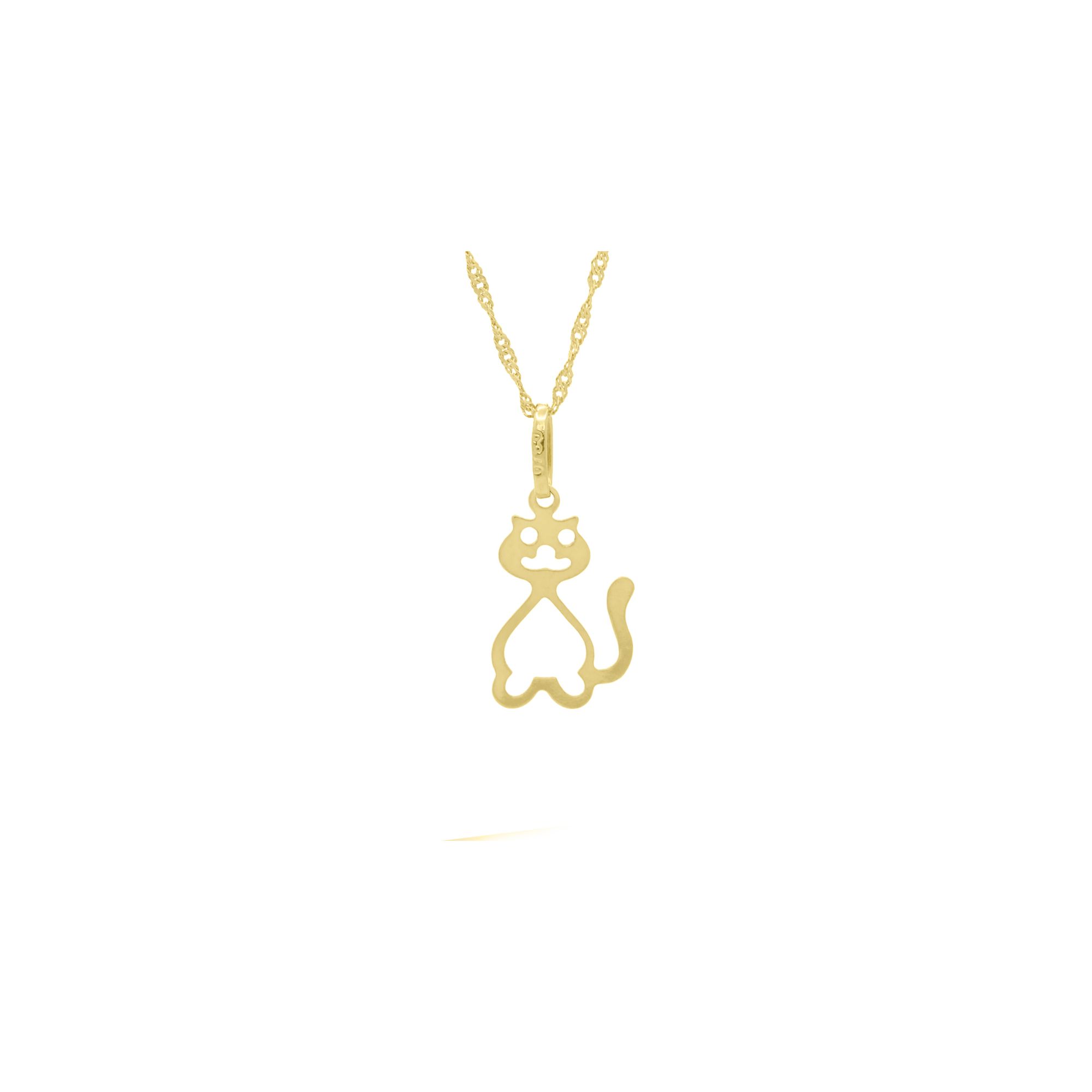 Pingente De Ouro k Gato Vazado Fábrica do Ouro