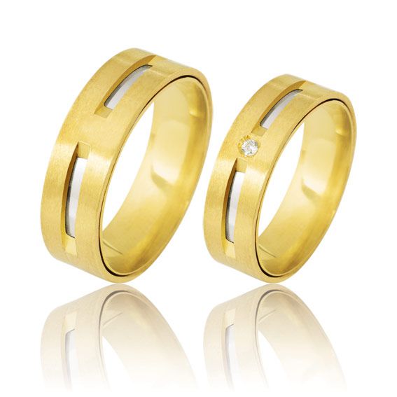 Alianças De Noivado Em Ouro Amarelo 18k - FA-391 | Fábrica das Alianças