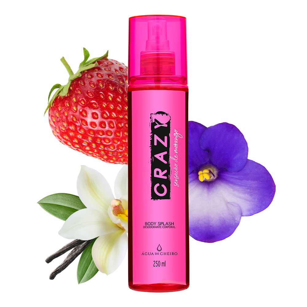 Body Splash Crazy Sensação Morango 250ml | ÁGUA DE CHEIRO