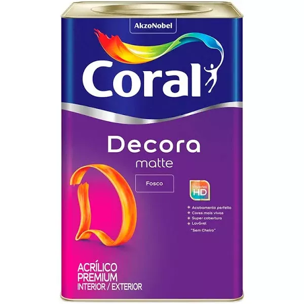 Decora Matte Acrílico Premium (Fosco) 18L Coral | Alpha Tintas