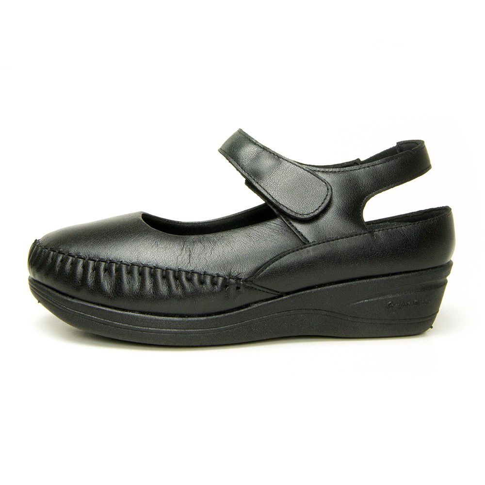 Sapato Ortopédico Preto com Velcro | AMANDA FLEX