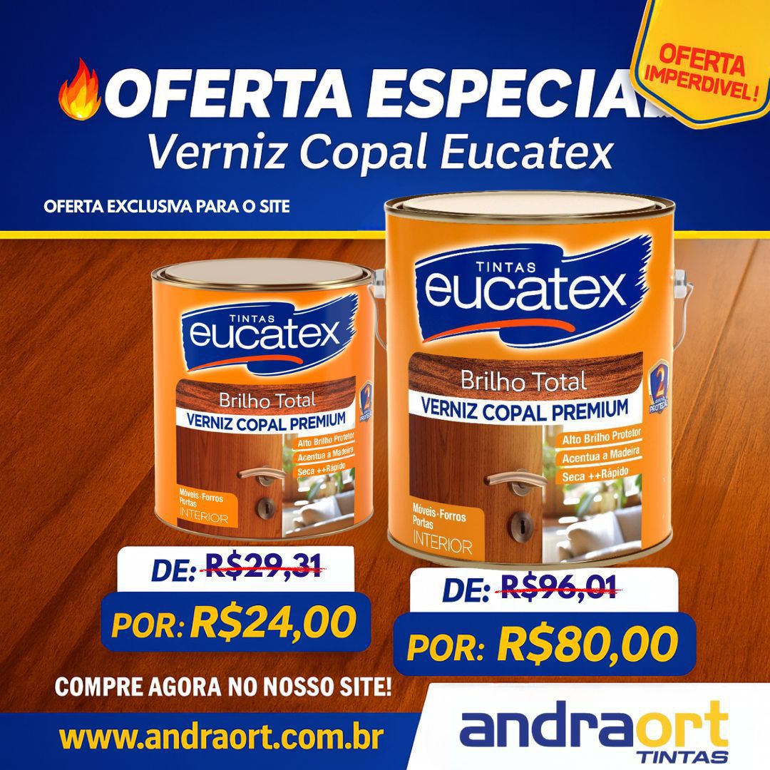 EUCATEX VERNIZ COPAL INCOLOR 900ML | Andraort Tintas