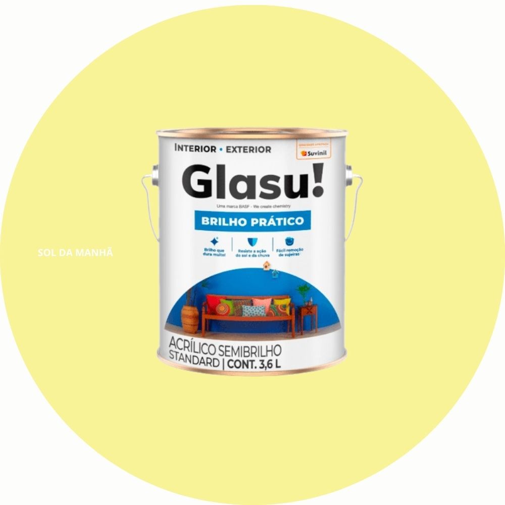 TINTA ACRÍLICA SEMI BRILHO SOL DA MANHÃ 3,6L GLASU! | Arena Tintas