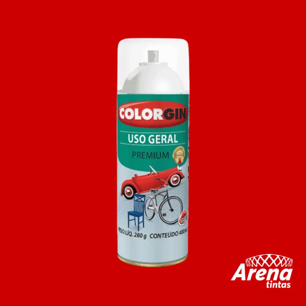 SPRAY PREMIUM USO GERAL VEMELHO BRILHANTE 400ML | Arena Tintas