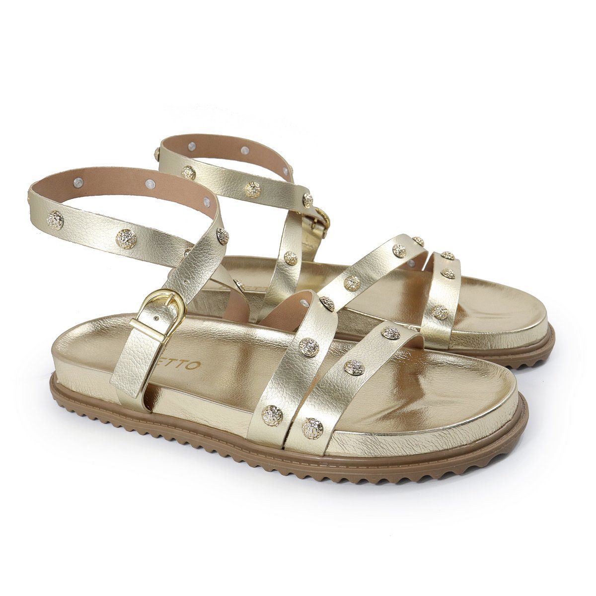 Papete Feminina Alice Sola Baixa Dourada | Arietto