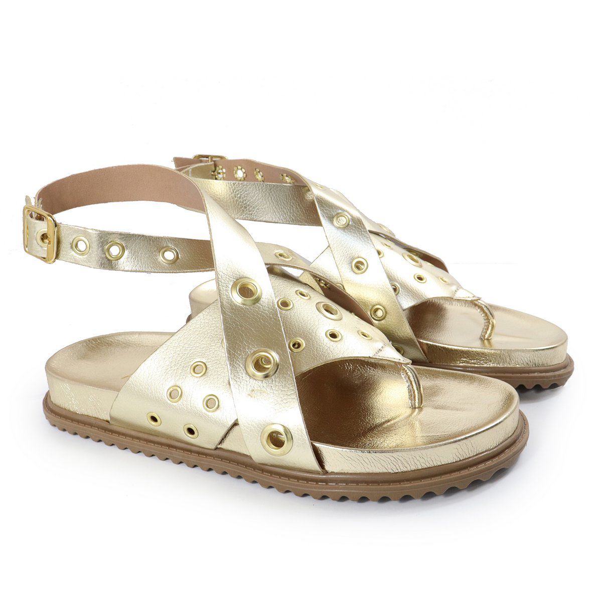 Papete Feminina Alessandra Sola Baixa Dourada | Arietto