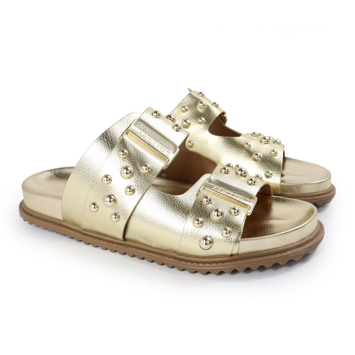 Papete Feminina Aurora Sola Baixa Dourada | Arietto