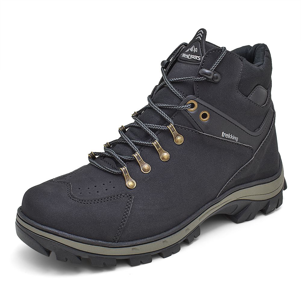 Bota Masculina Em Couro Nobuck Grafitti Preto Urban Style Ref: WL144PE ...