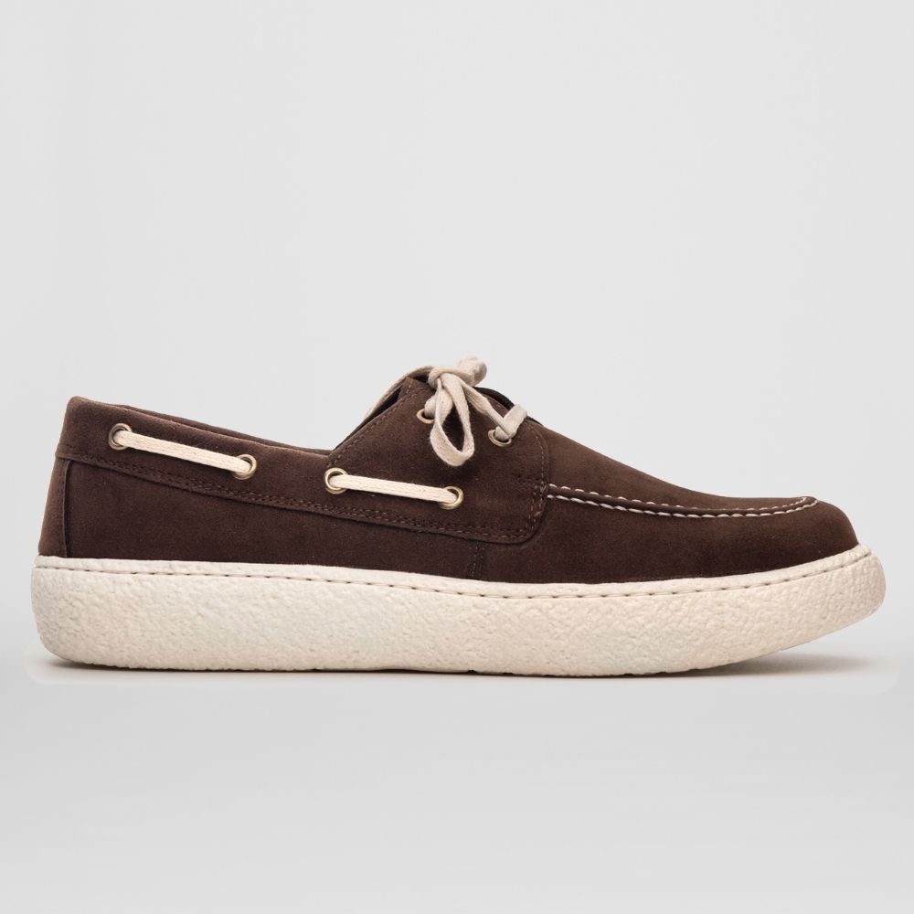 Dockside Mocassim Masculino Sola Alta Loafer Derby em Camurça - Marrom ...