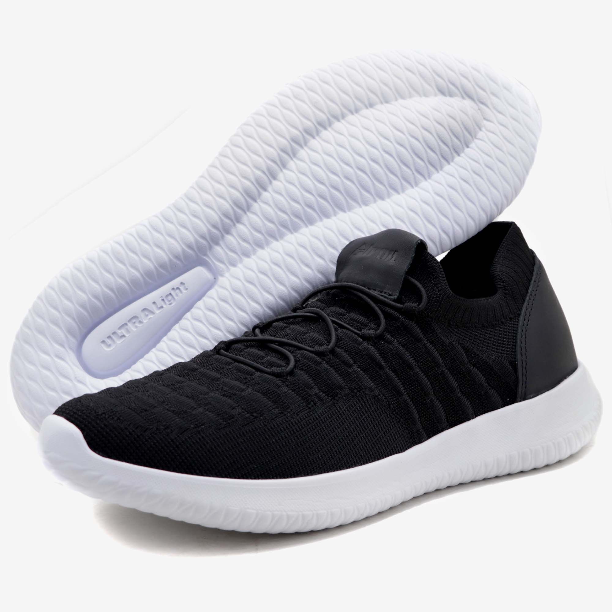 Tênis Knit motociclista masculino forrado em couro 545 | Atron Shoes