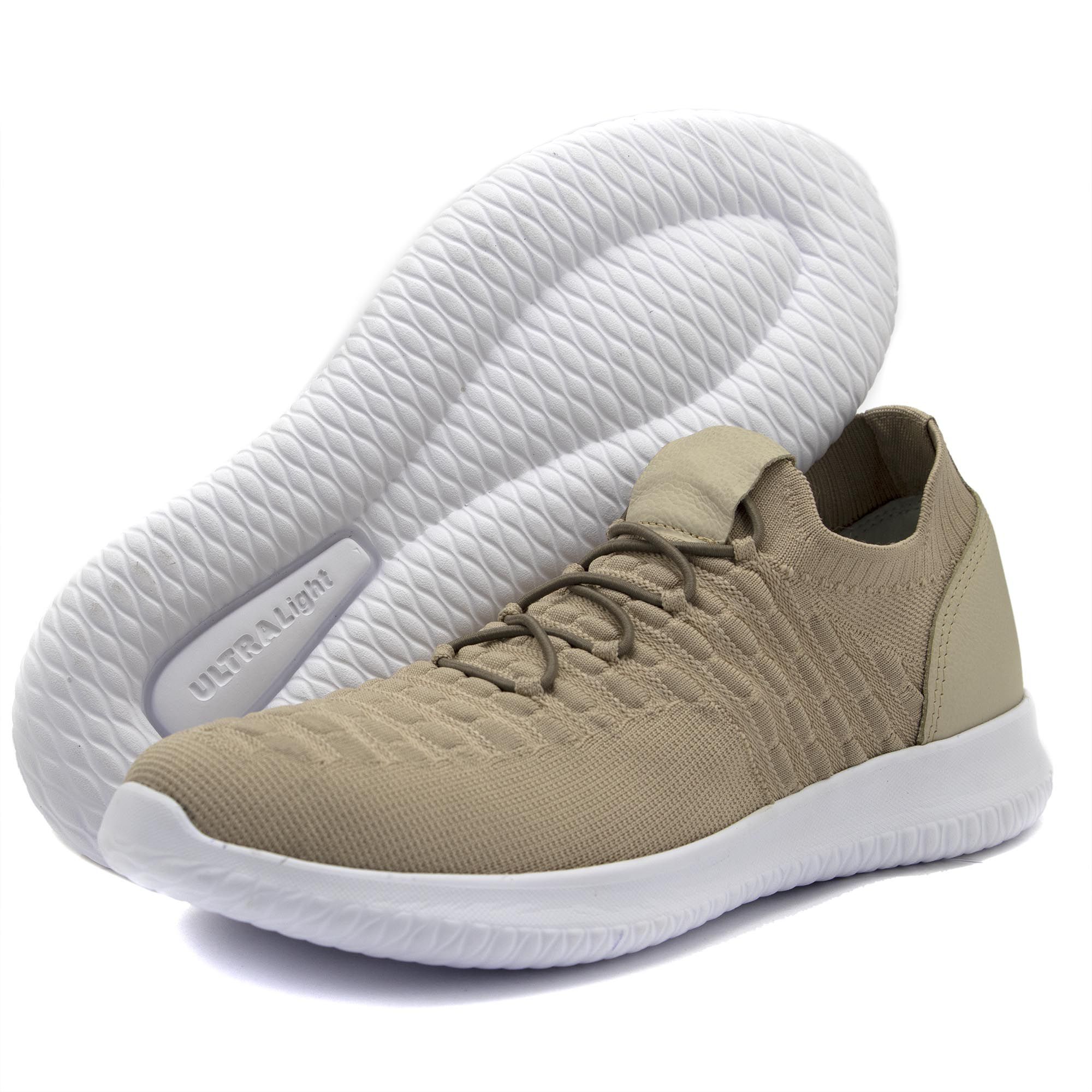 Tênis Knit motociclista masculino forrado em couro 545 | Atron Shoes