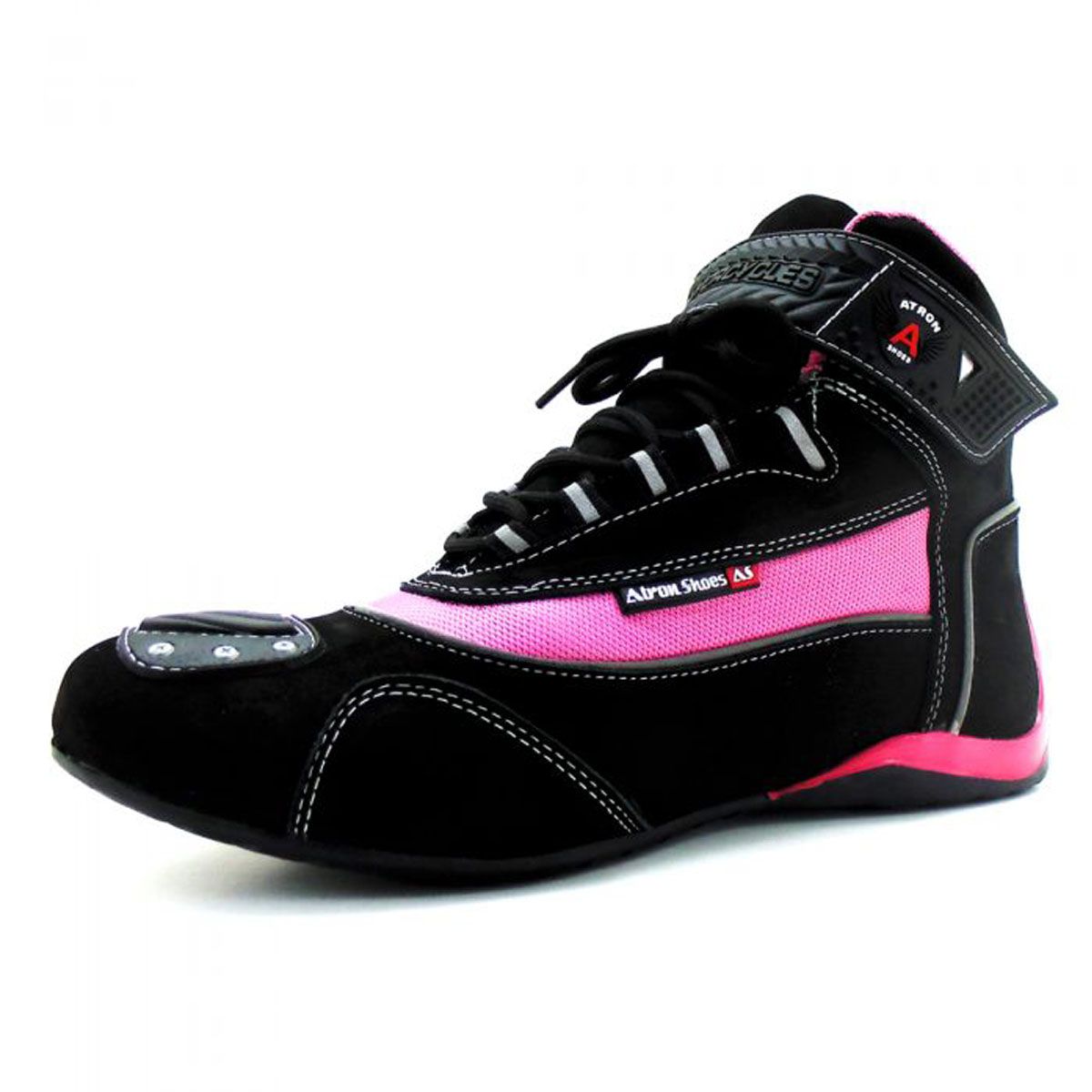 Tênis de motociclista com refletivo de cano alto na cor pink 310 ...