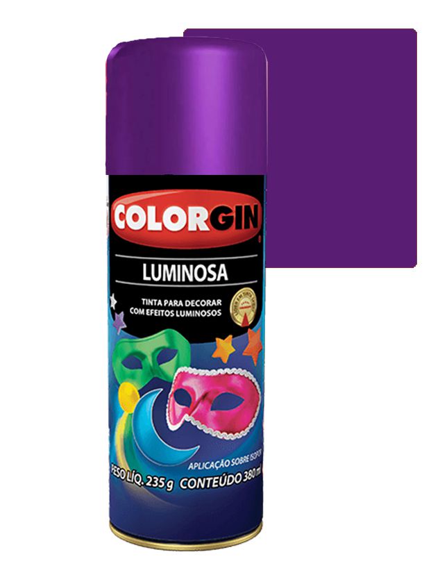 COLORGIN SPRAY LUMINOSO VIOLETA 350ML | Baratão das Tintas