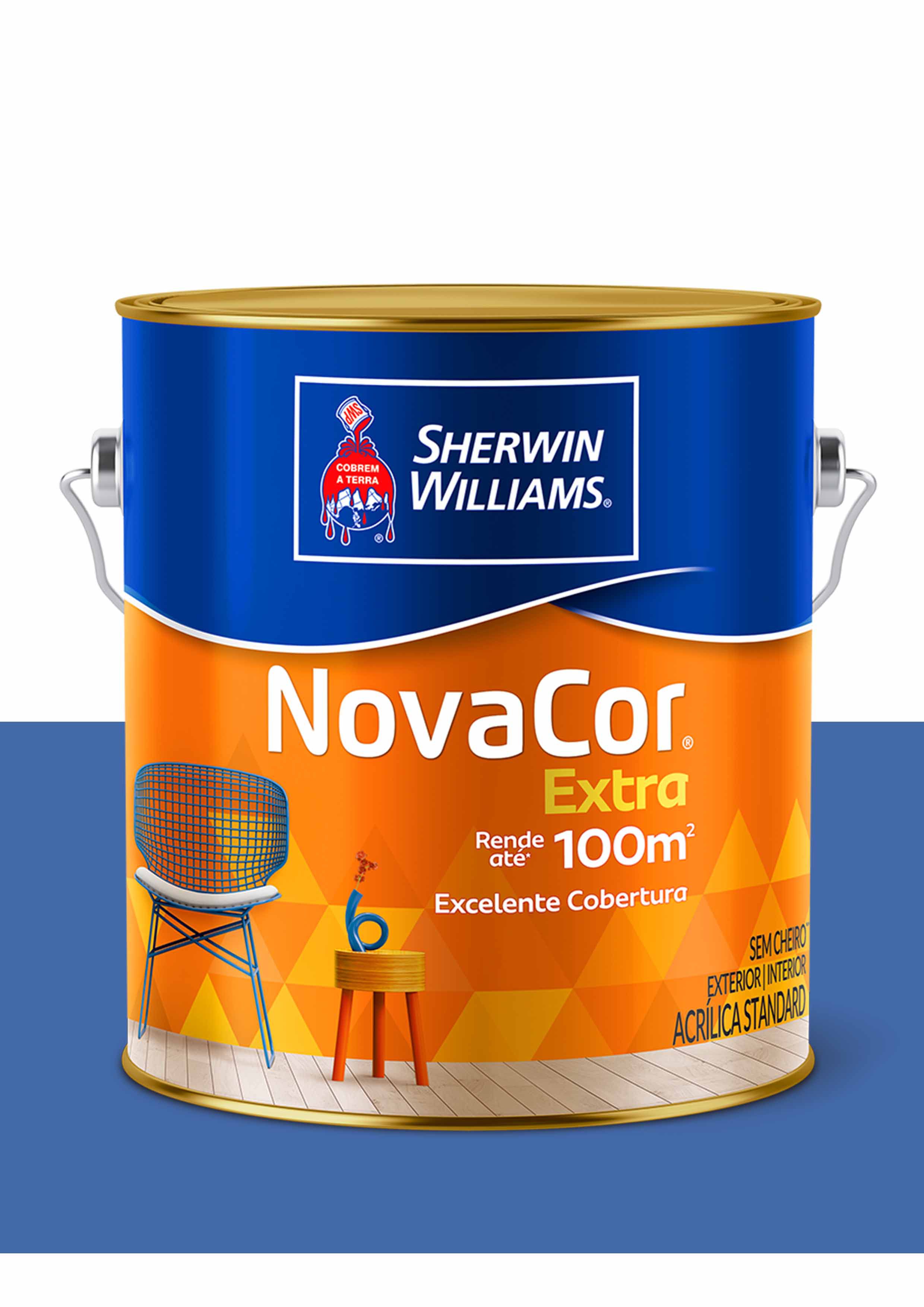 NOVACOR ACRÍLICO FOSCO PAREDE AZUL INDIGO 3,6L | Baratão das Tintas