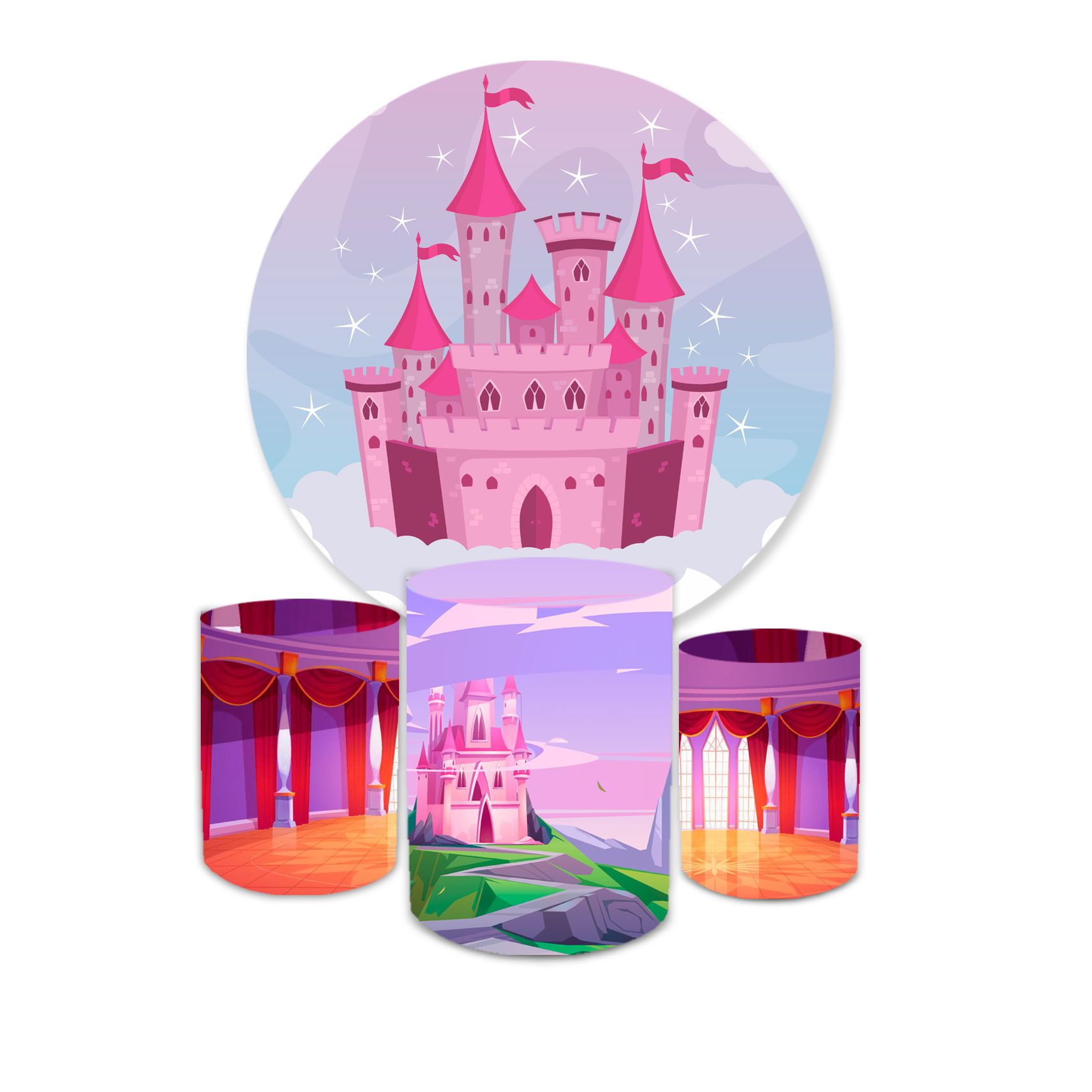 Kit Capa Painel + Trio Cilindros Castelo 01 | Loja | Bibi Painéis