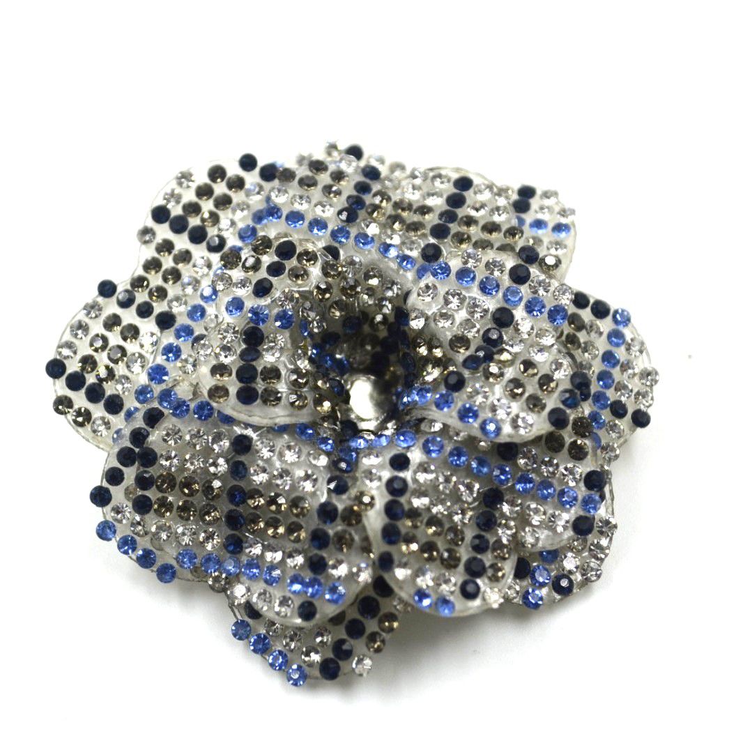 FLOR 2 CAMADAS XADREZ LIGHT SAFIRA | BM Strass