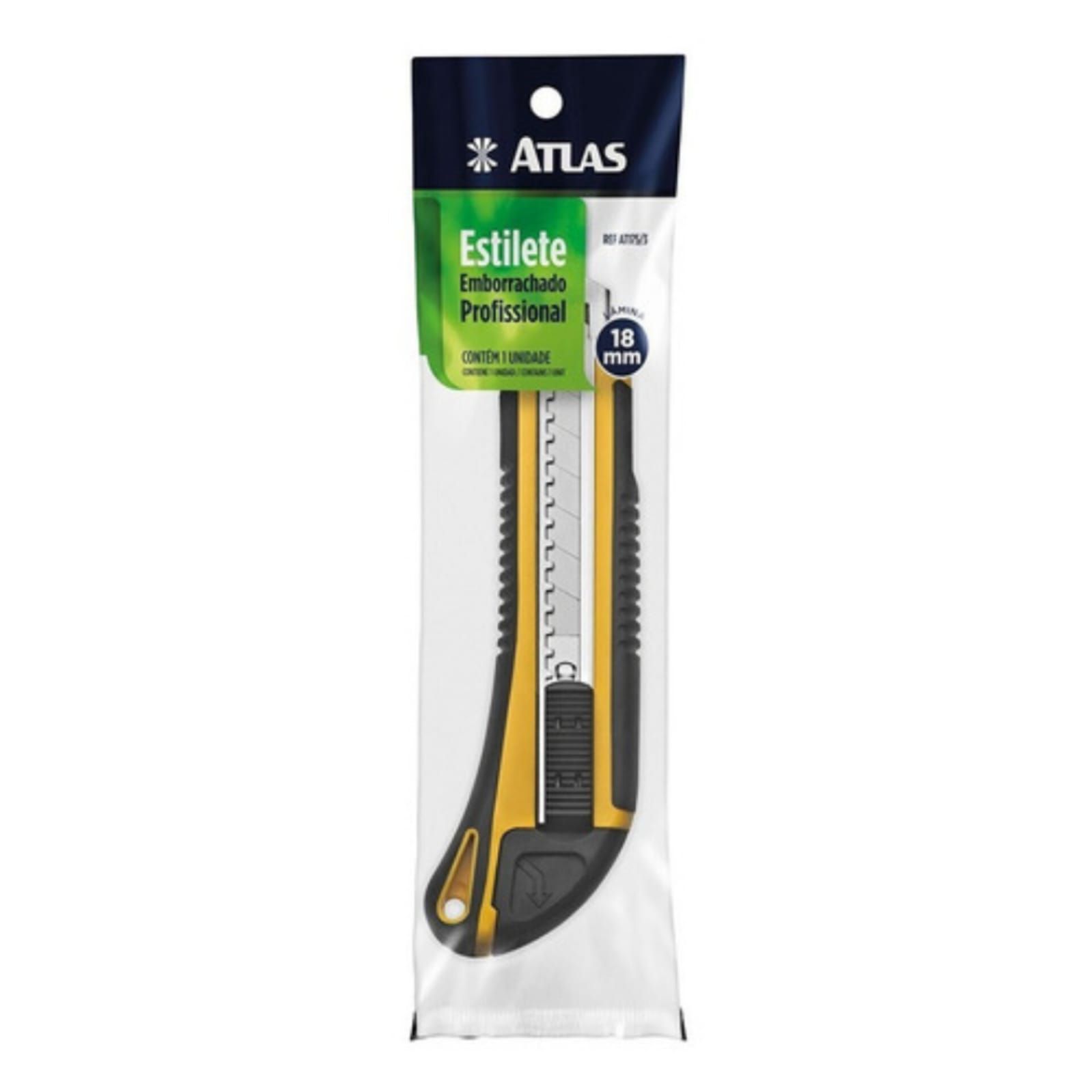 ESTILETE EMBORRACHADO AÇO 18MM - ATLAS | Bond Tintas