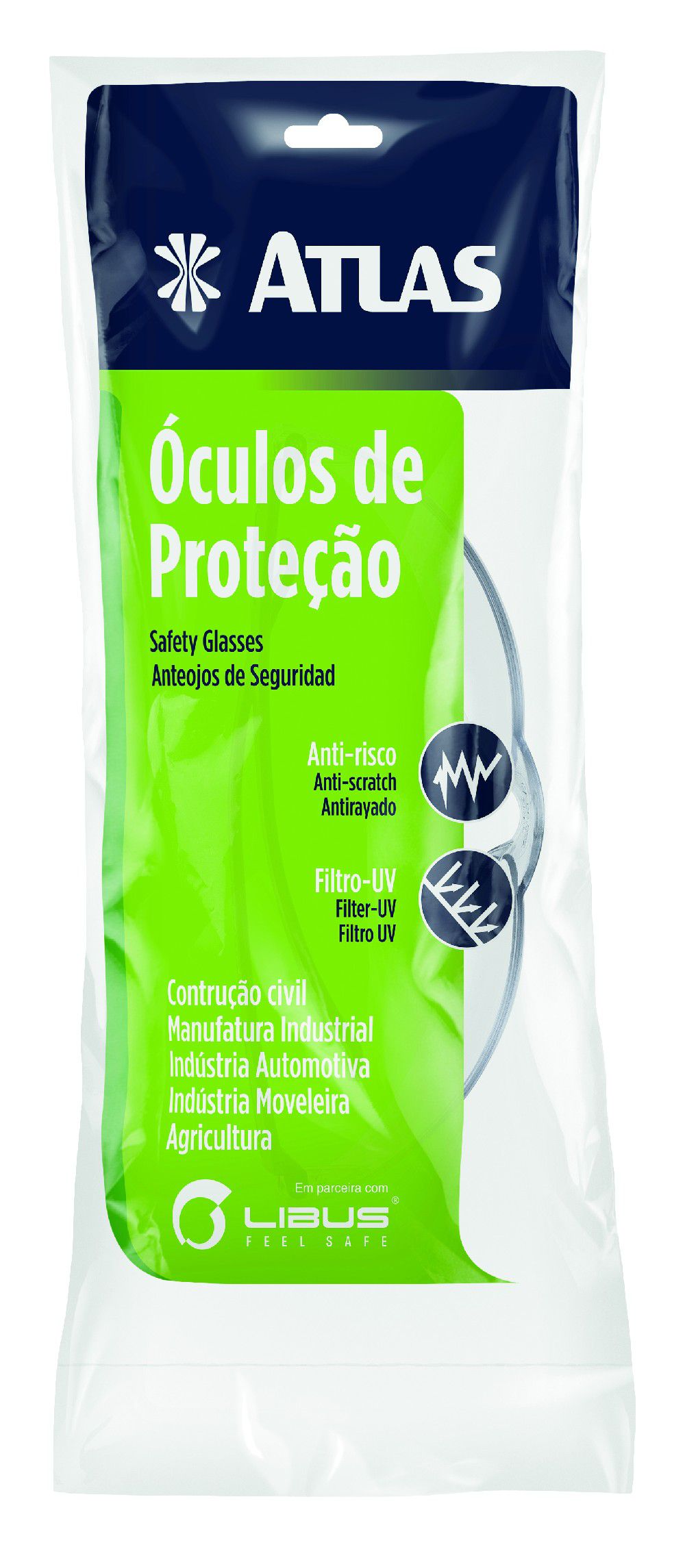 Oculos de Proteção Transparente - Atlas | Bond Tintas