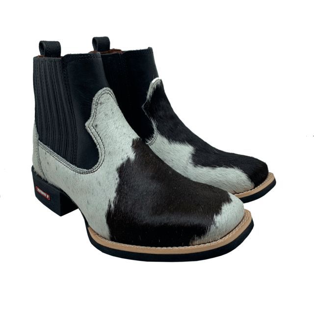 BOTINA EM COURO PELO DE VACA | Botas Texanas Bruto