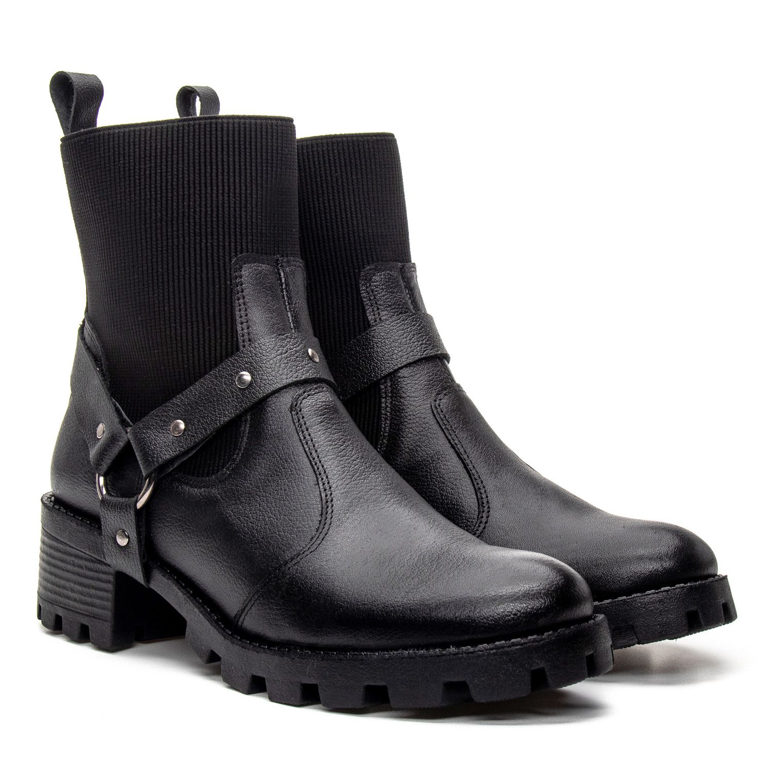 Bota Feminina Tratorada Elástico com fivela | BRAVATTO