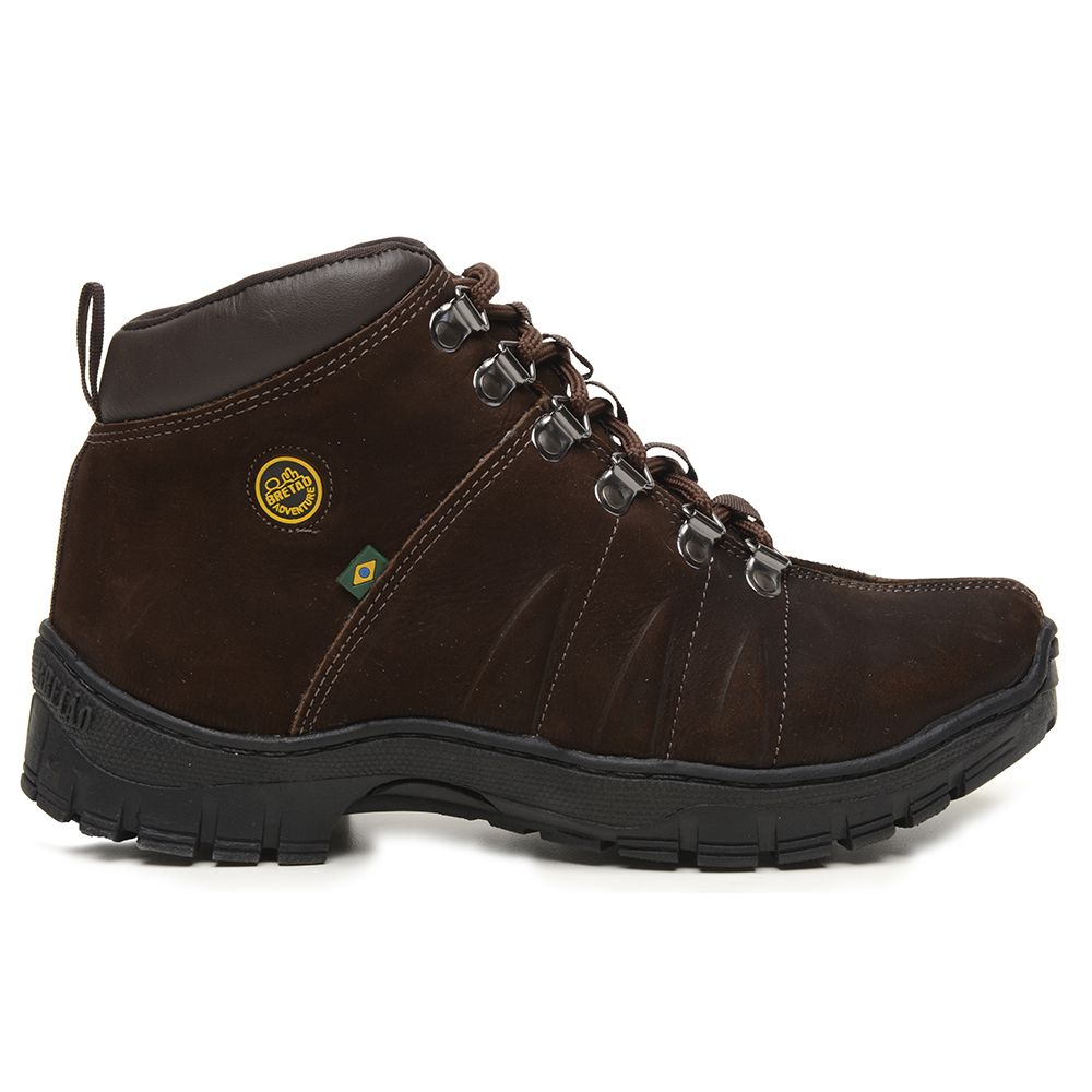 Bota Adventure Masculina Bretão Couro Nobuck - Chocolate | BRETÃO STORE
