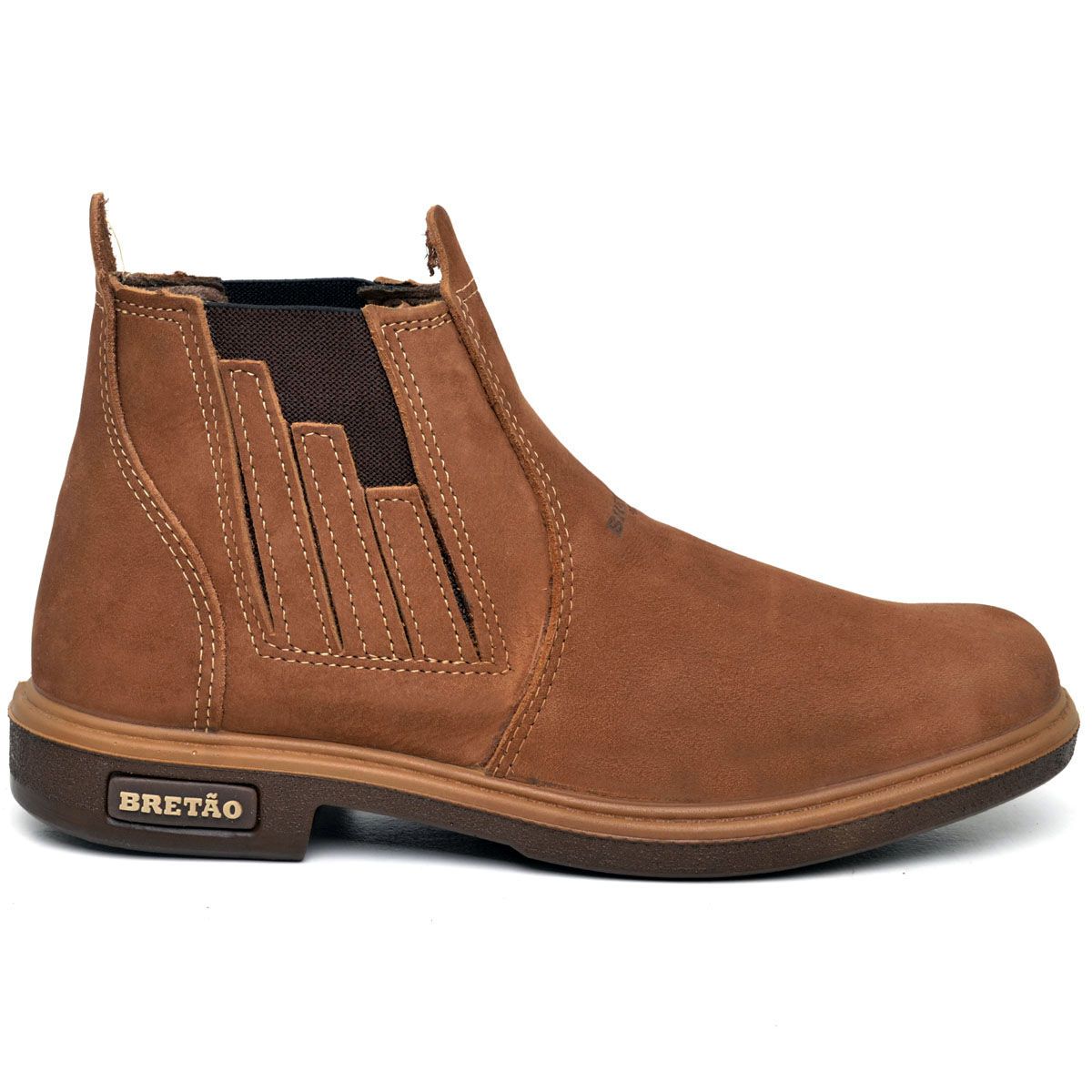 Botina Masculina Couro Bretão Solado Texas Bico Quadrado | BRETÃO STORE