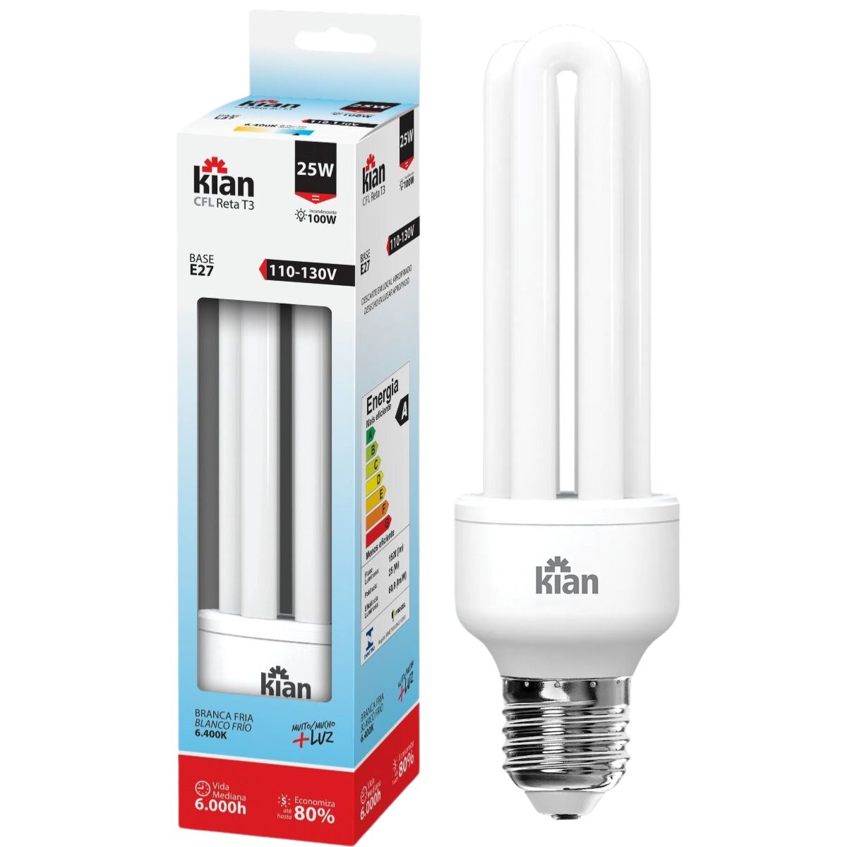 Lâmpada PL Fluor 25W 127V 6400K | Broketto Materiais Elétricos