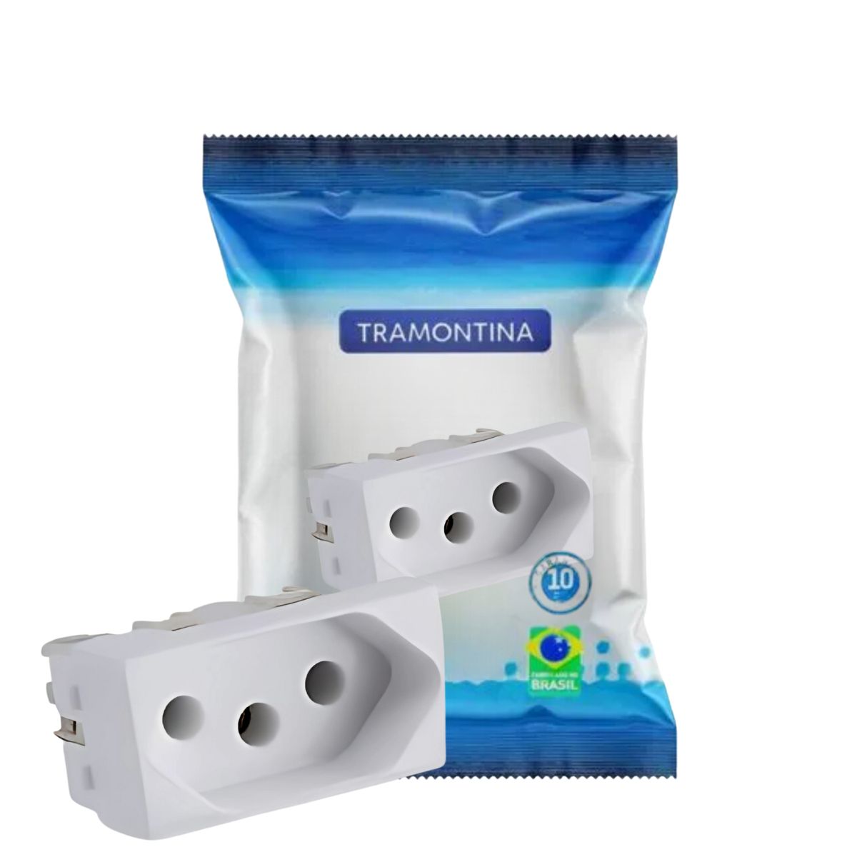 Módulo Tomada 2P+T 10A Branco LIZ - Tramontina | Broketto Materiais Elétricos