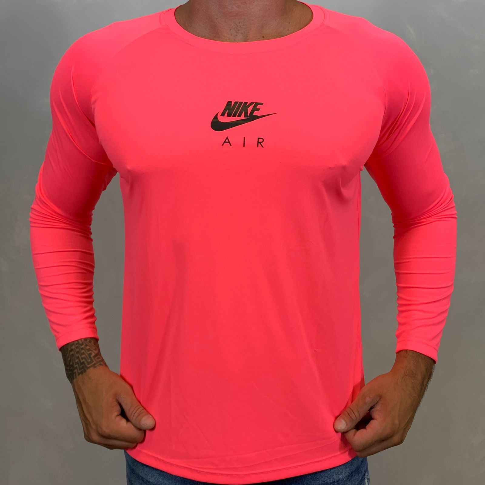 Camiseta Nike Dry Fit Manga Longa Rosa | DROPA AQUI