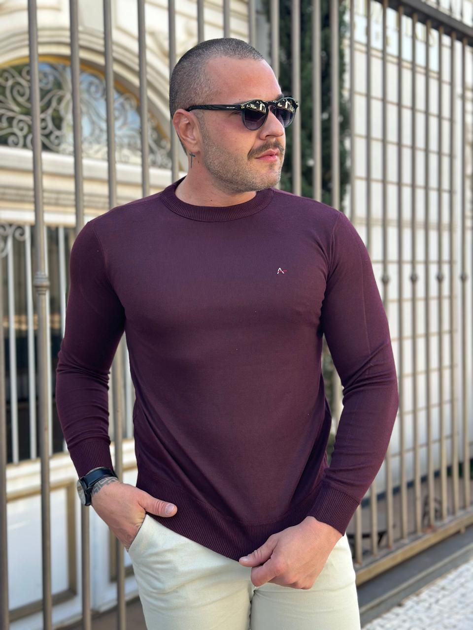 Suéter Aramis Vinho | DROPA AQUI