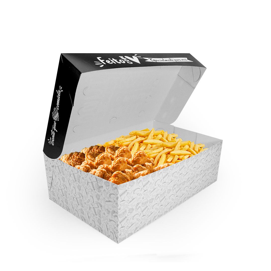 CAIXA PARA FRITURAS DELIVERY EXTRA GRANDE BLACK GOURMET- 50 UNIDADES ...