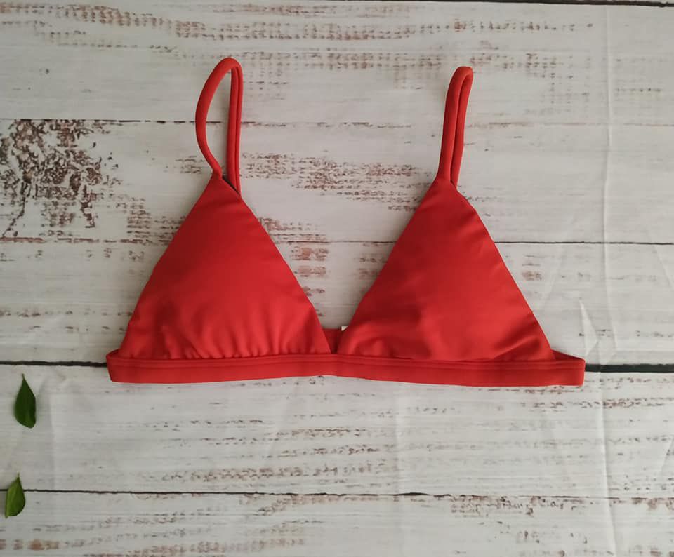 Top Triângulo Fixo Telha | CARIOKAS MODA PRAIA