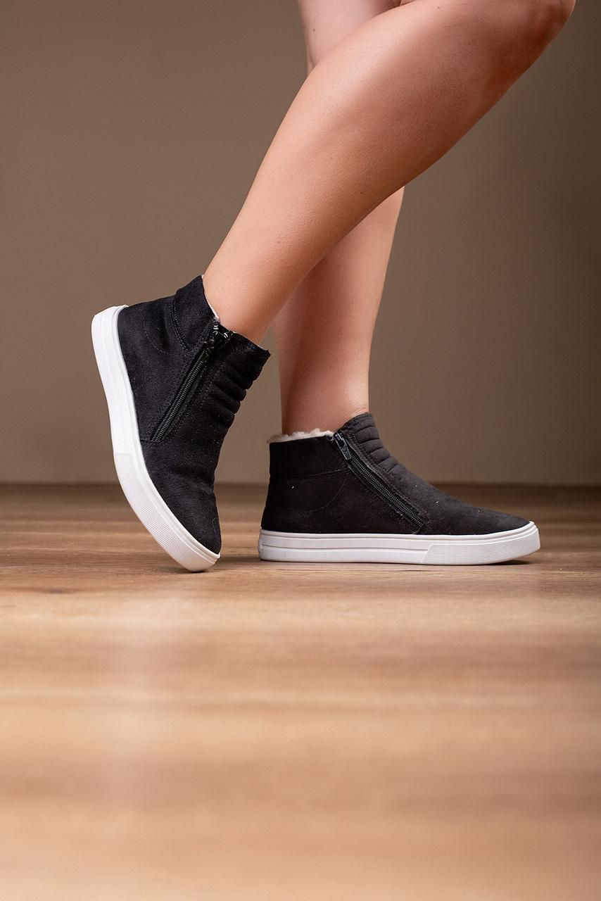 Botinha zíper duplo forrada por dentro_2999- Preto | Use Isa Shoes