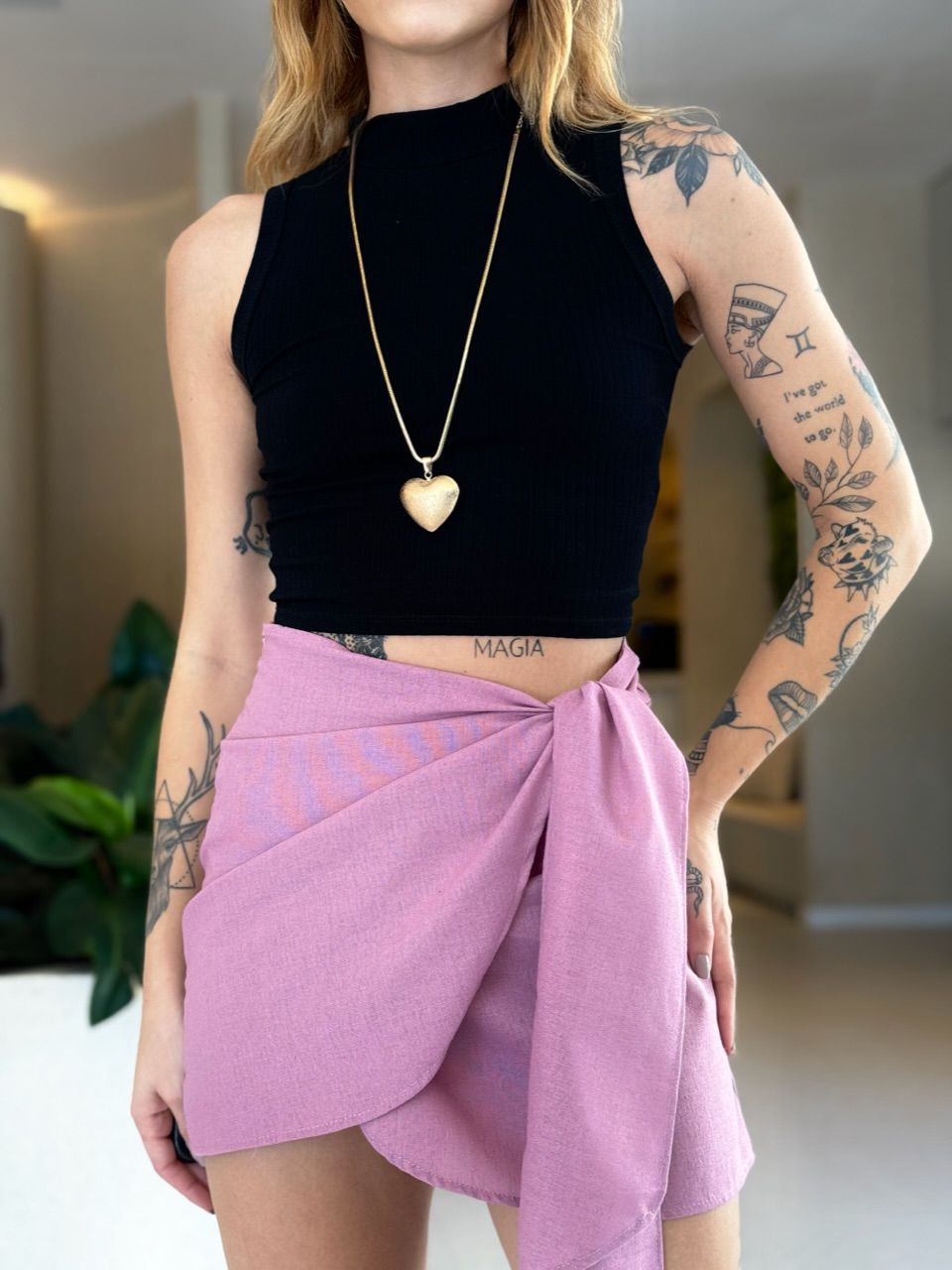 SAIA DUDA CURTA Rosê | CAROLLA FERRARO