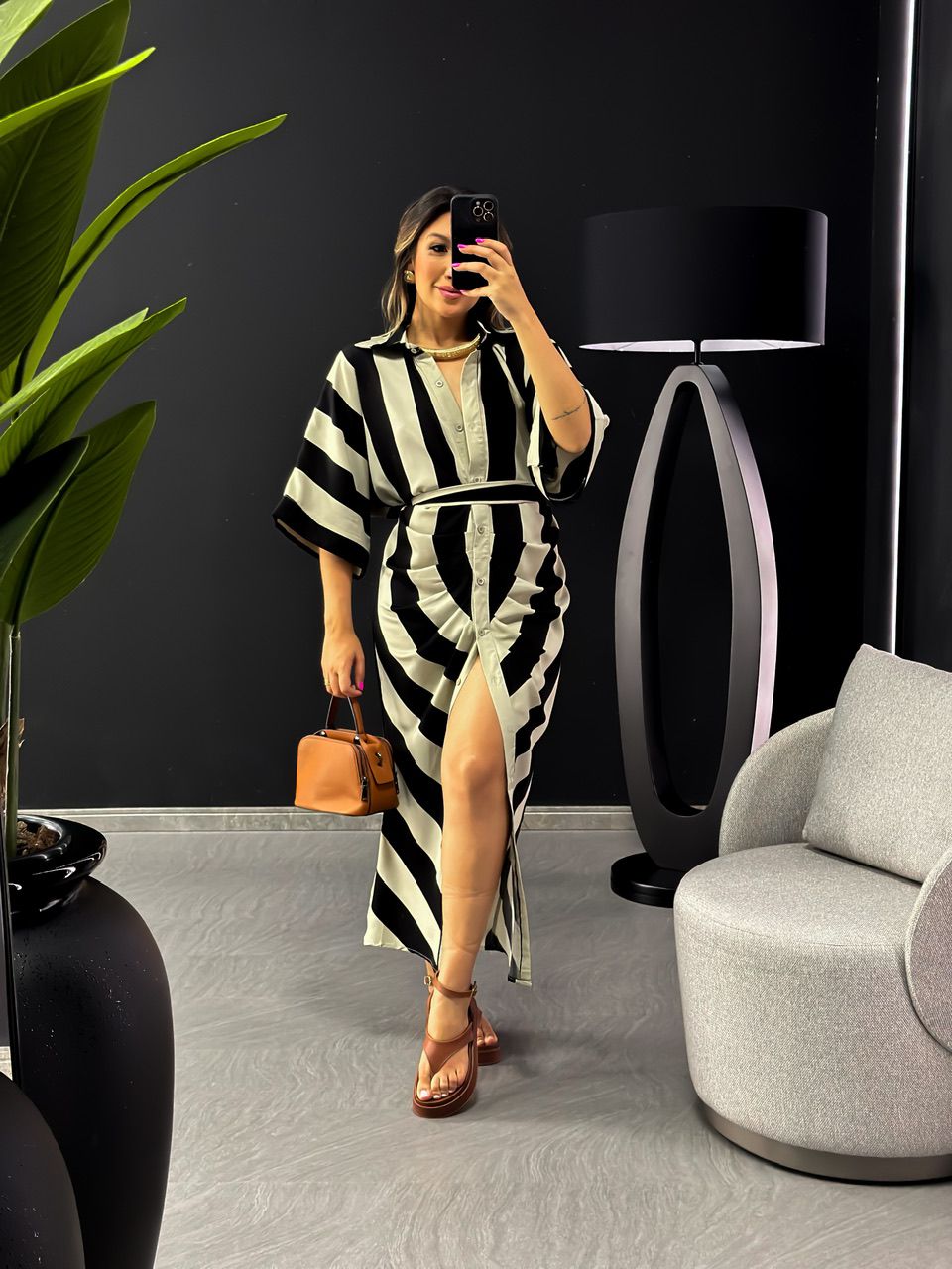 VESTIDO ARIZONA LISTRADO | CAROLLA FERRARO