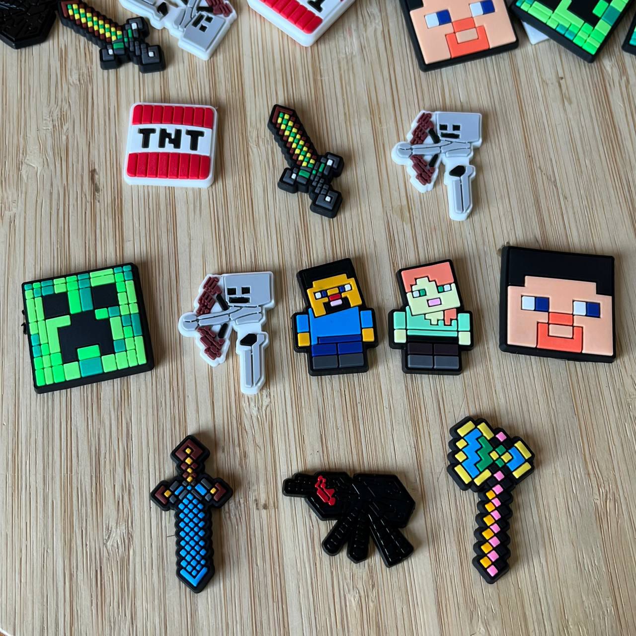 Aplique emborrachado kit minecraft 3cm - 10unidades | CHAMMA FESTA