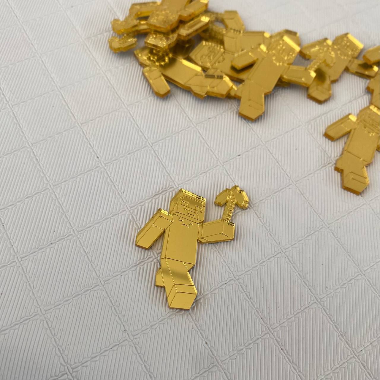 Aplique espelhado 4cm Steve Minecraft - pacote com 10 unidades | CHAMMA FESTA