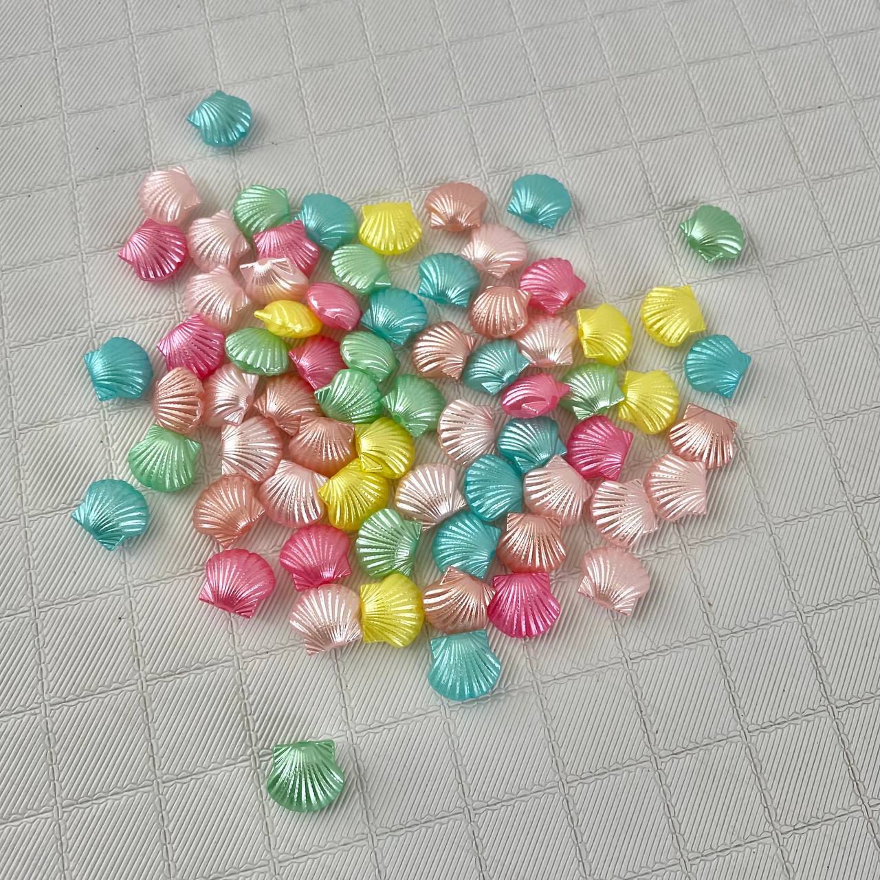 Aplique Mini Concha 1cm Sortidos - pacote com 10 unidades | CHAMMA FESTA