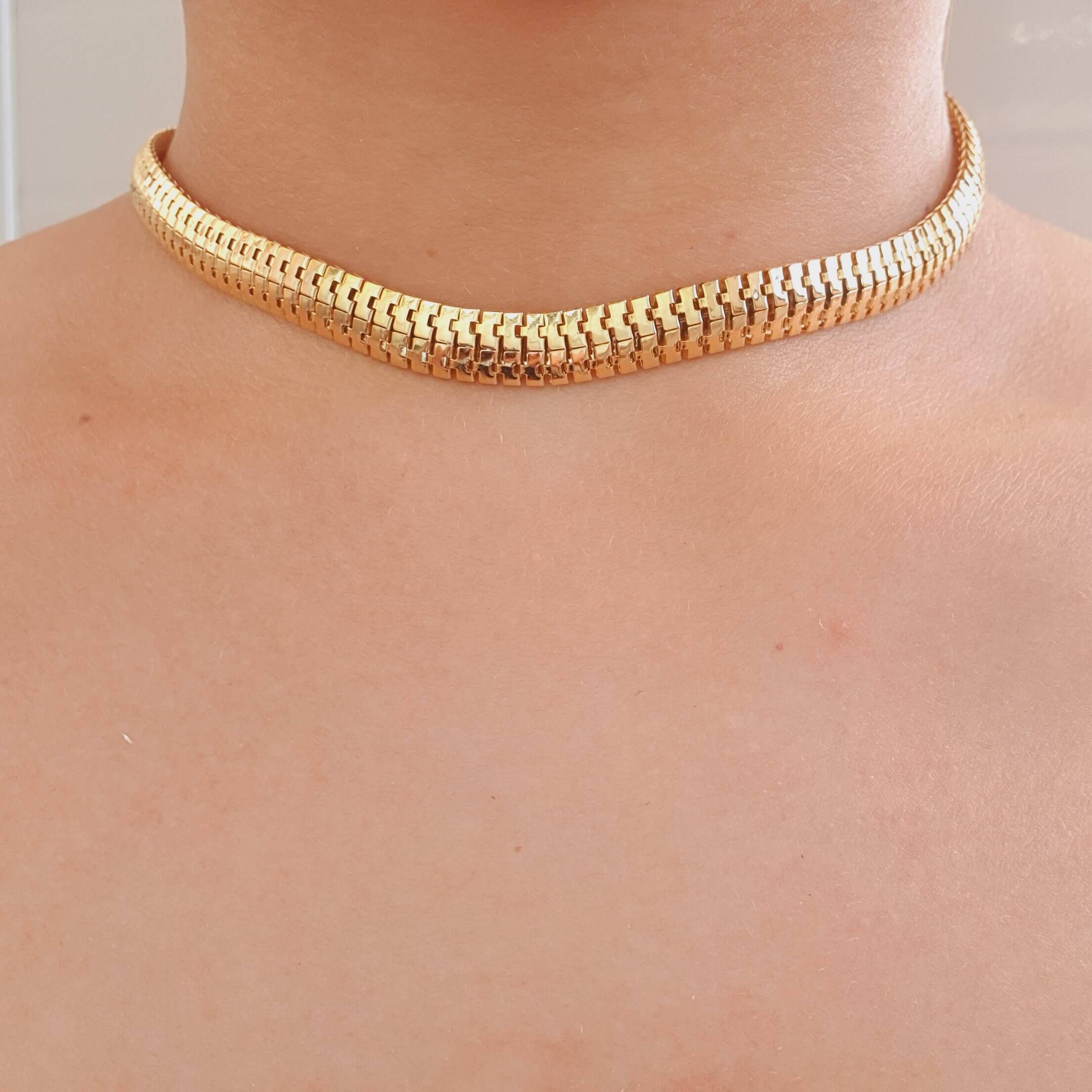 Colar Folheado A Ouro 18K Detalhado - Chérie Bijoux