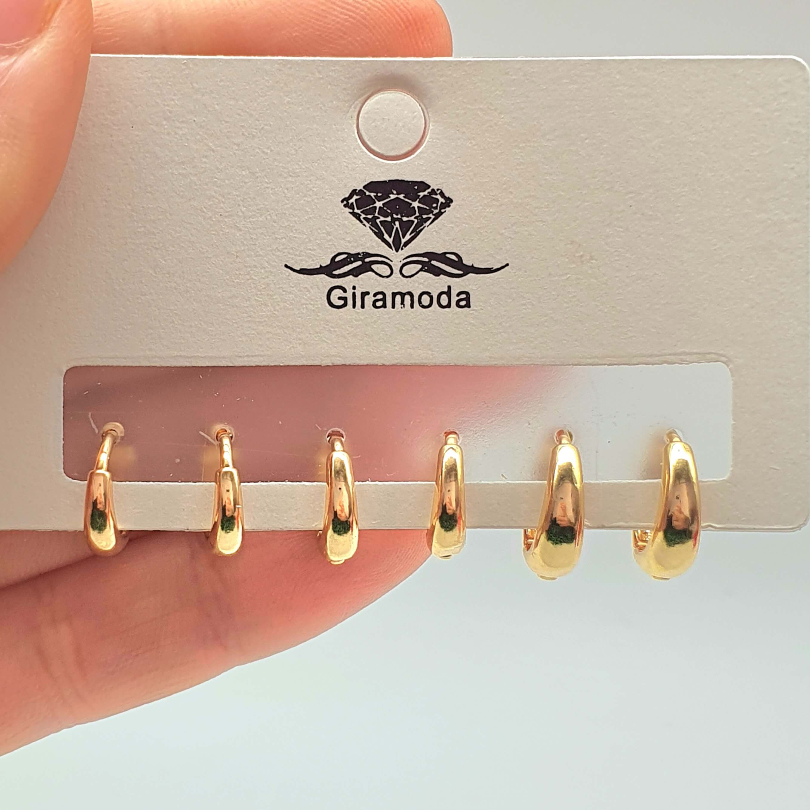 Kit De Mini Argolas Lisas Douradas - Chérie Bijoux