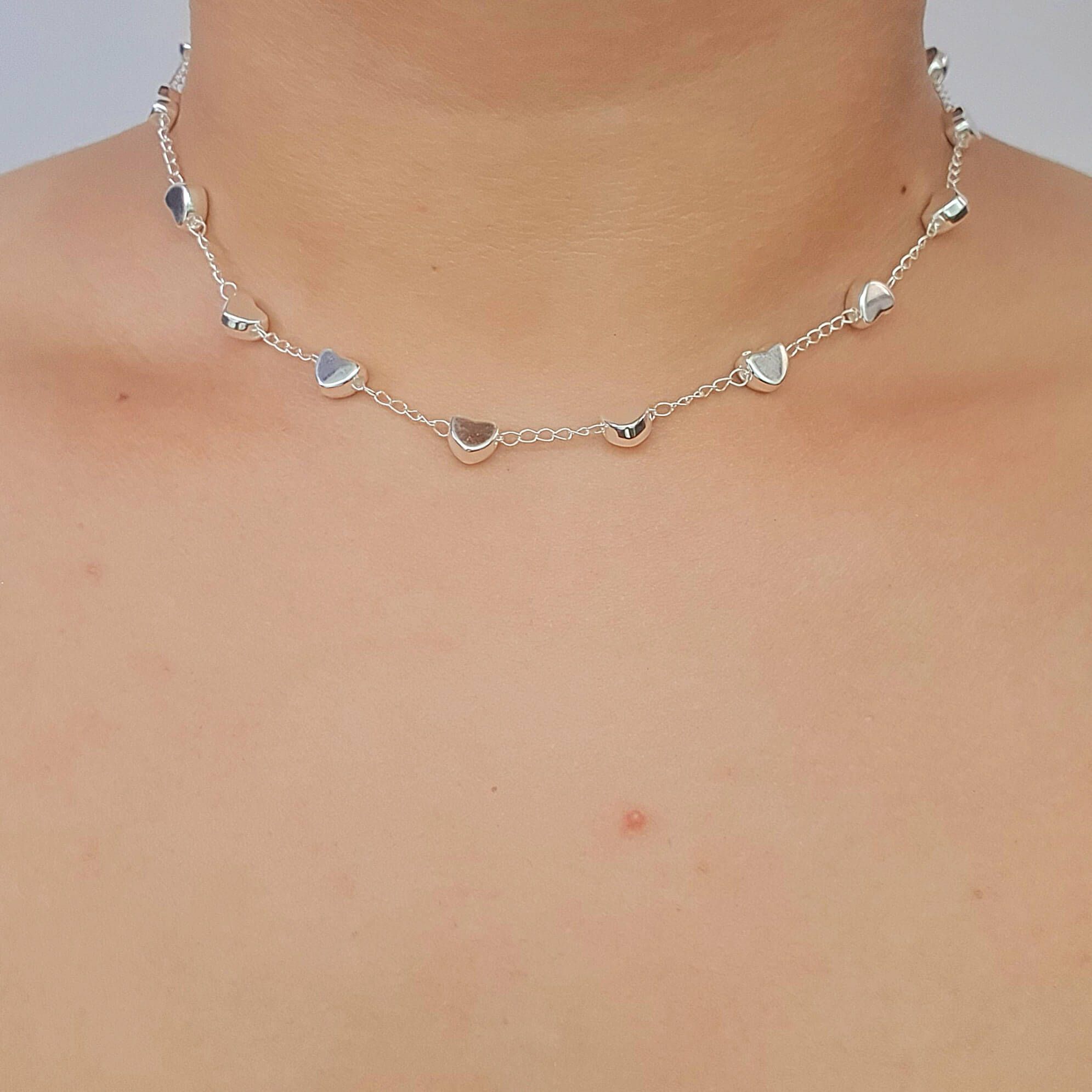 Colar Folheado A Prata 925 Coração - Chérie Bijoux