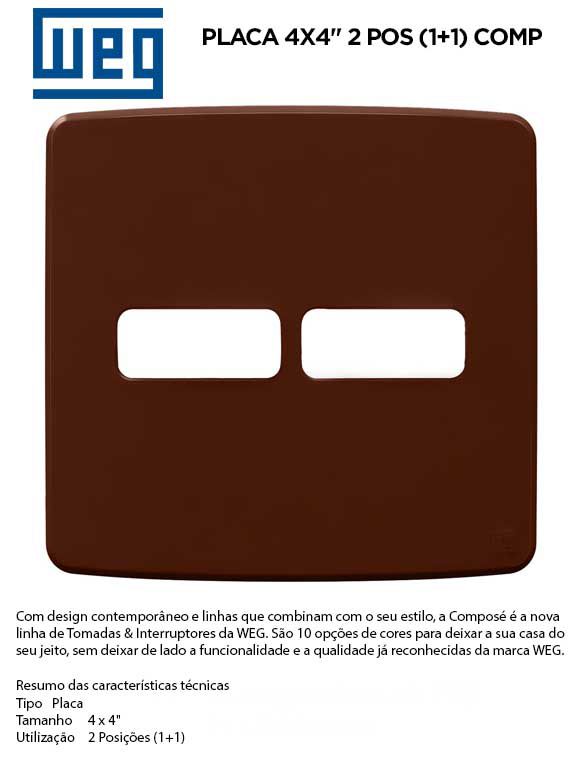 PLACA 4X4" 2 MOD MARROM COMPOSÉ | Comercial Leal