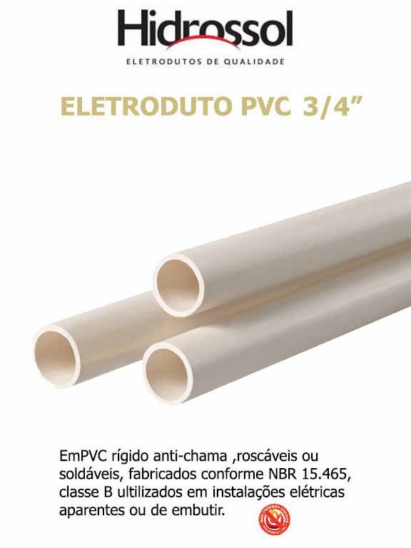 ELETRODUTO PVC COND BRANCO 3/4 | Comercial Leal