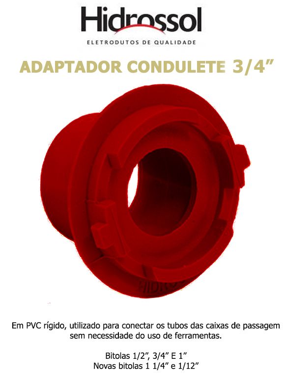 ADAPTADOR PVC COND VERMELHO 3/4 | Comercial Leal