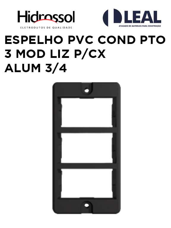 ESPELHO PVC COND PRETO 3 MOD LIZ PARA CAIXA ALUMÍNIO 3/4 HIDROSSOL ...