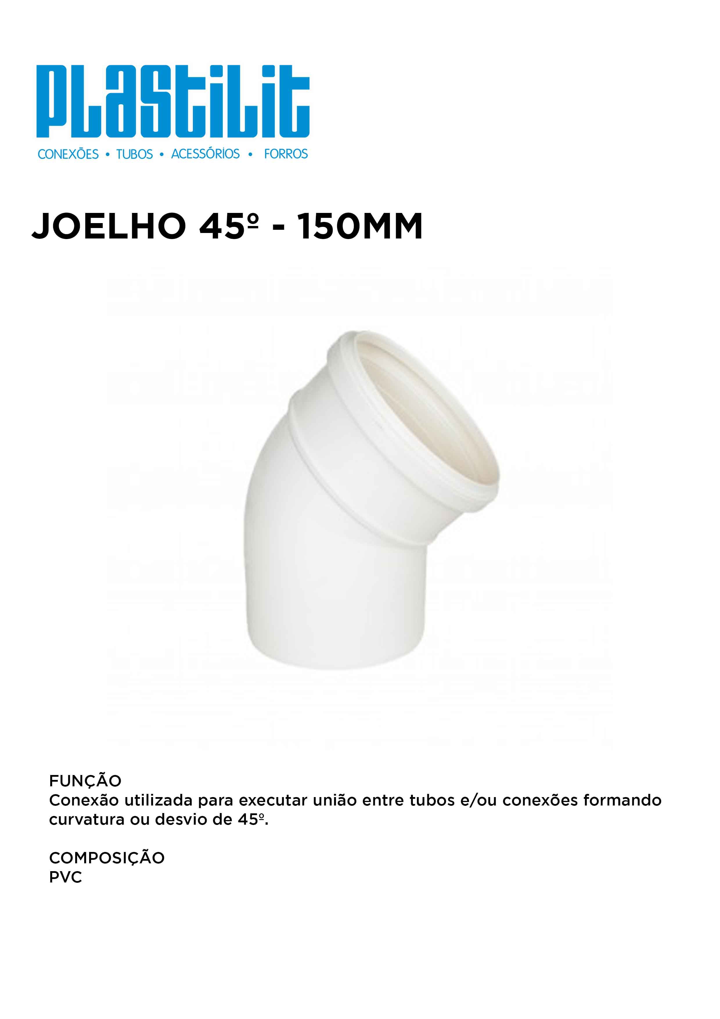 JOELHO 45º ESG 150 PLASTILIT | Comercial Leal