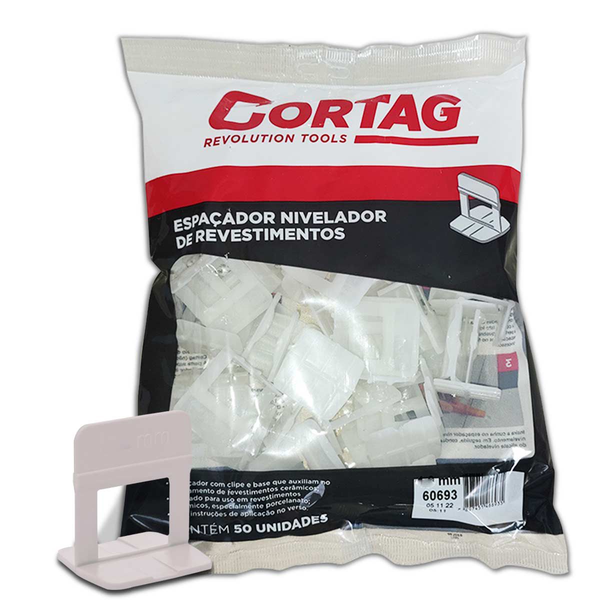 ESPAÇADOR NIVELADOR 2,0 MM CORTAG 60693 PACOTE 50 PEÇAS | Cortag Pro