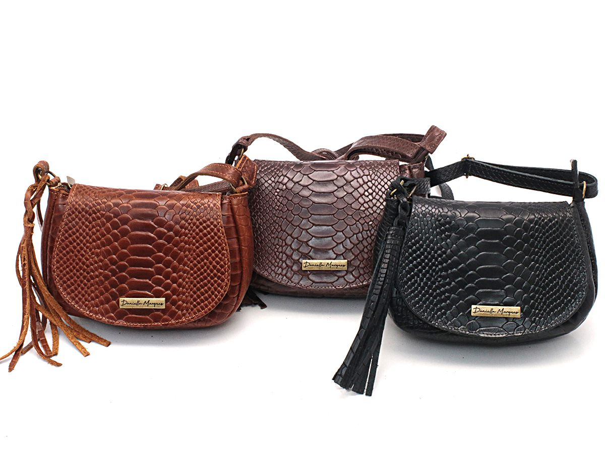 Kit 3 Mini Bolsas Feminina Pequenas Mini,couro Legitimo Croco ...