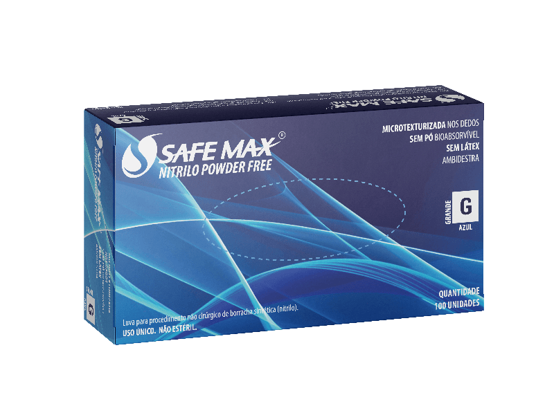 LUVA PROCEDIMENTO NITRILICA SAFEMAX SEM PO 100UNID CA50952 | Data Brasil - EPI's & Treinamentos