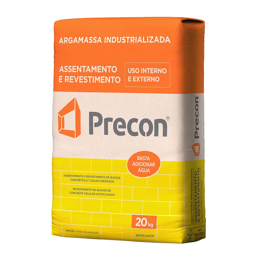 ARGAMASSA MASSA PRONTA PRECON 20 KG | Degraus Materiais de Construção